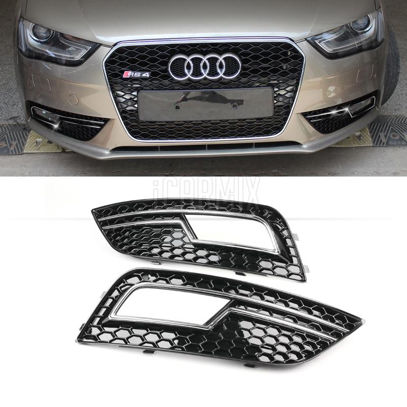 RS4 Style Honeycomb Front Bumper Fog Lamp Cover for Audi A4 B8 (13'~15 ...