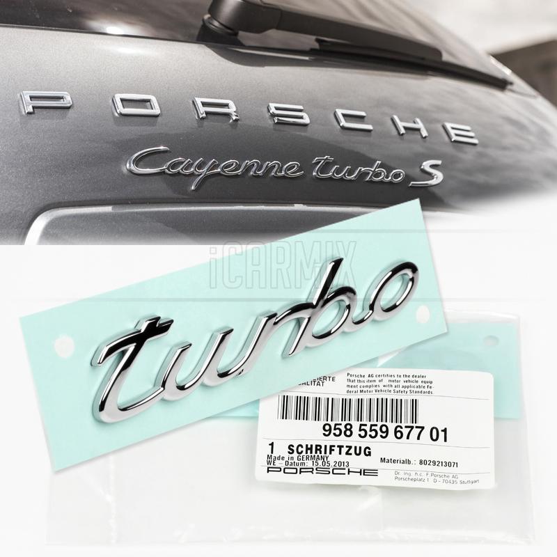 Genuine Porsche Letter Emblem - Turbo (For Cayenne) - iCARMIX Auto ...
