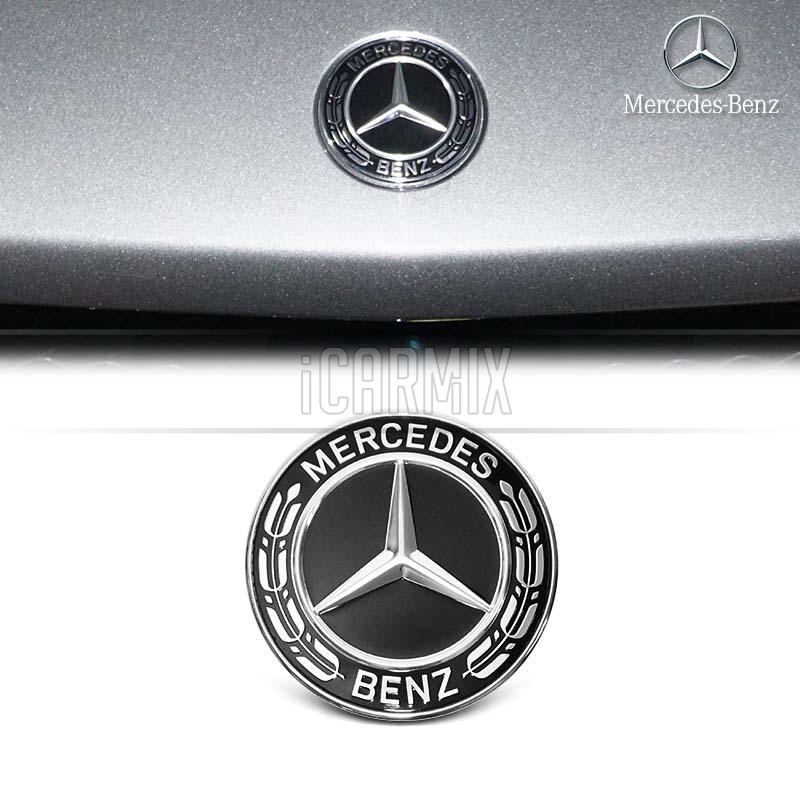 Genuine Mercedes Benz Retrofit Black Flat Front Hood Bonnet Star Logo ...