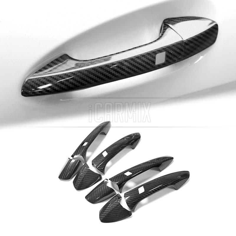 Carbon Fibre Door Handle Cover w/o Key Hole w/ Sensor For Mercedes Benz ...