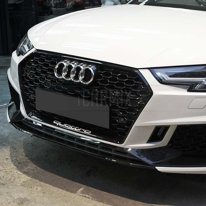 OES PP Front Bumper RS Style W/ Chrome Front Grille W/ Quattro For Audi ...