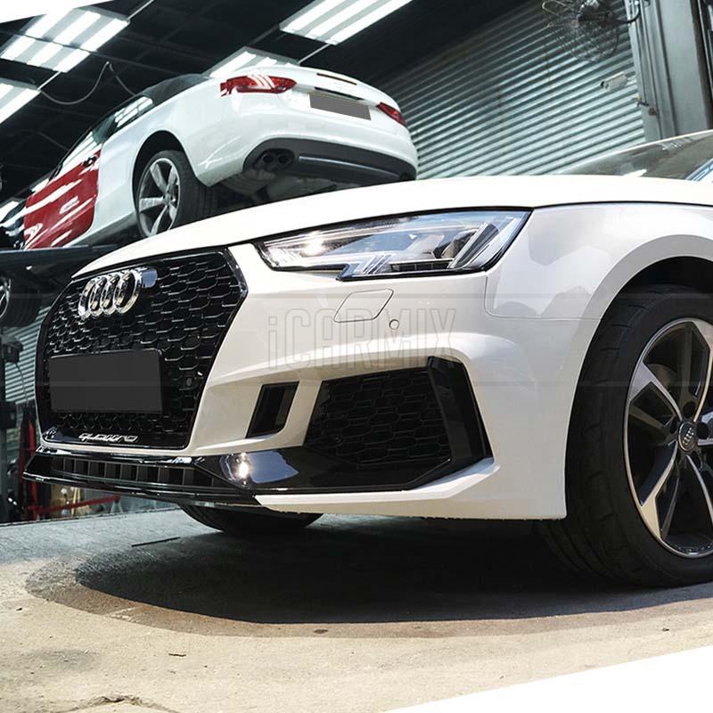 OES PP Front Bumper RS Style W/ Chrome Front Grille W/ Quattro For Audi ...