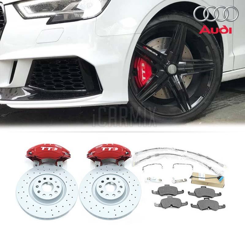 Genuine Audi Front Brake Kit 4 Pot (Red) With Zimmermann 340mm Brake ...