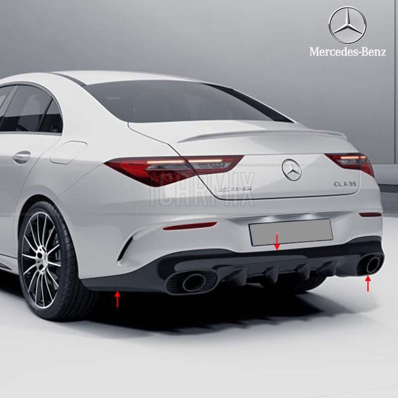 Genuine Mercedes Benz CLA35 AMG Night Package Rear Diffuser W/ Black ...