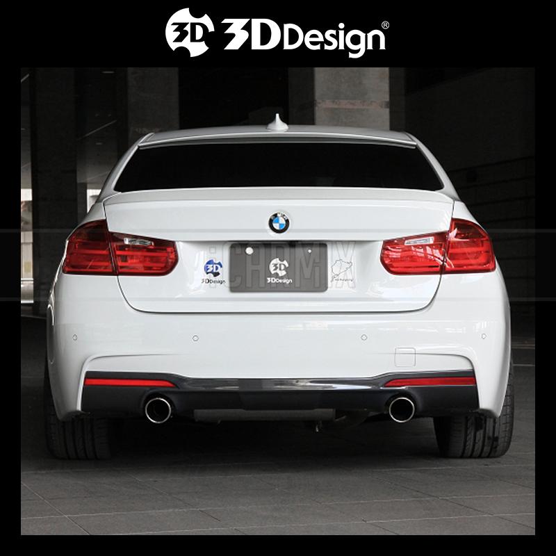 3D Design Performance Carbon Fibre Rear Diffuser (O-O) For BMW 3 Series ...