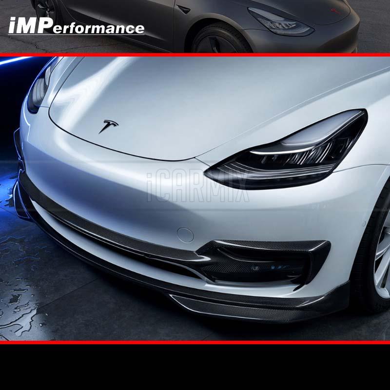 IMP Performance Carbon Fibre Bottom Front Lip For Tesla Model 3 - 2017 ...