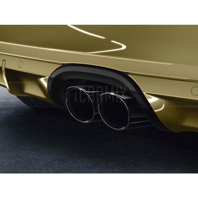 Genuine Porsche Retrofit Exhaust Tail Pipes Tips (Black) For 981 Cayman ...