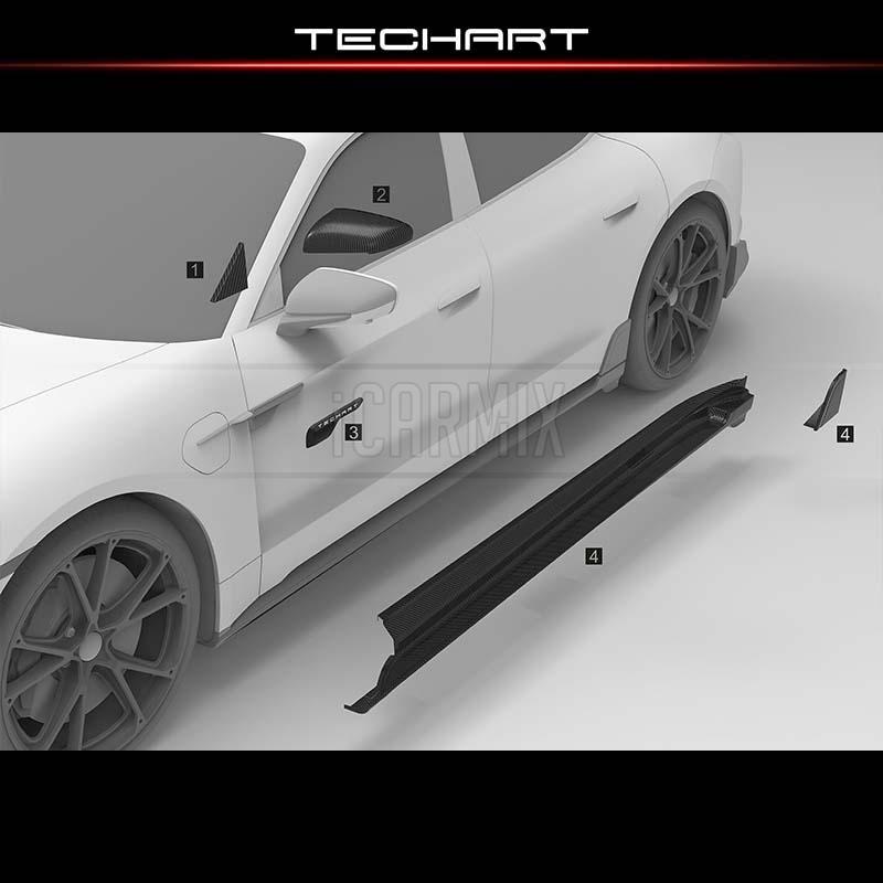 TECHART Carbon Fibre Window Triangles For Porsche Taycan -2019-2022 ...