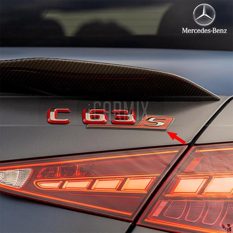 Genuine Mercedes Benz Retrofit C63S Chrome / Red Rear Letter Emblem For ...