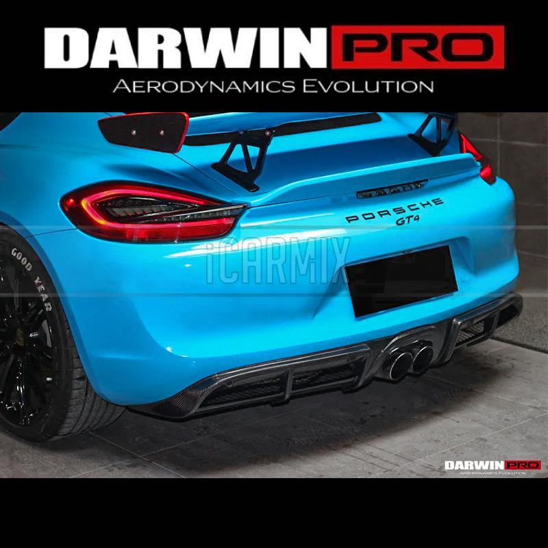 Darwinpro Carbon Fiber Rear Diffuser GT4 Style For Porsche 981 Cayman ...