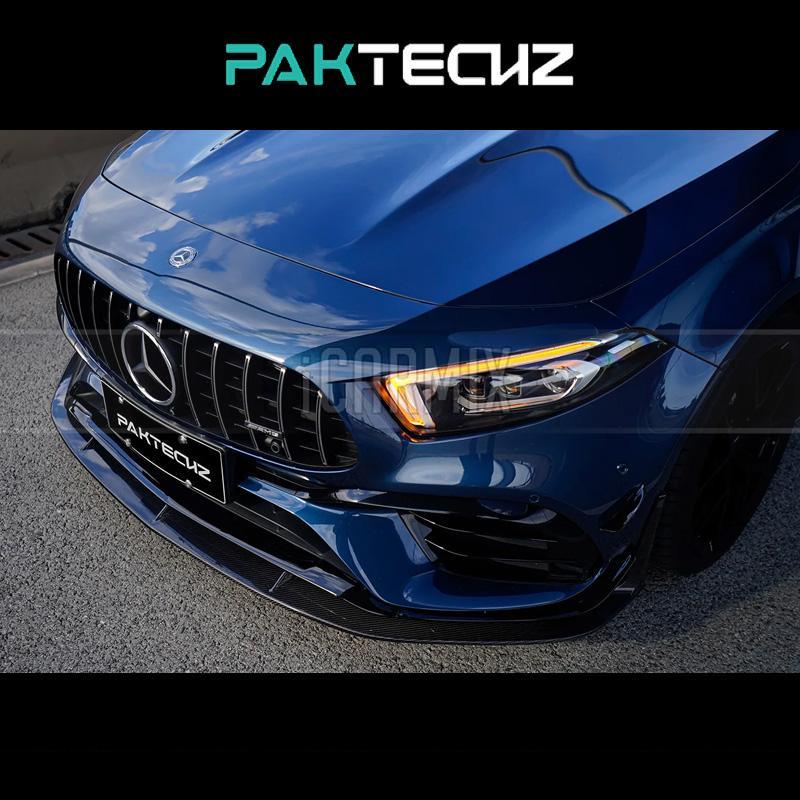 PAKTECHZ Carbon Fibre Front Lip Splitter For Mercedes Benz A CLASS W177 ...