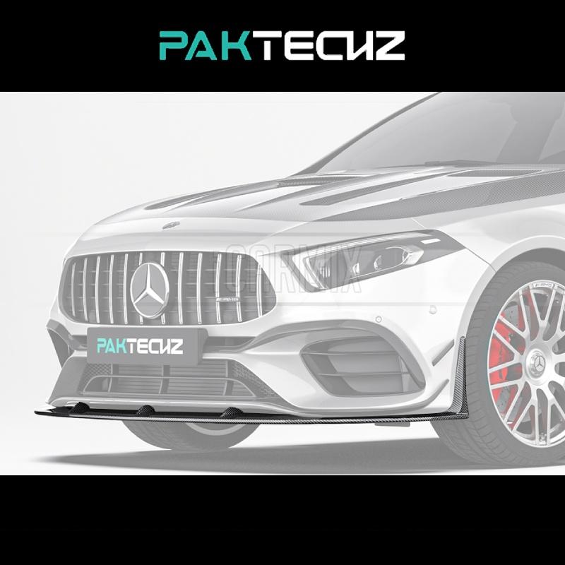 PAKTECHZ Carbon Fibre Front Lip Splitter For Mercedes Benz A CLASS W177 ...