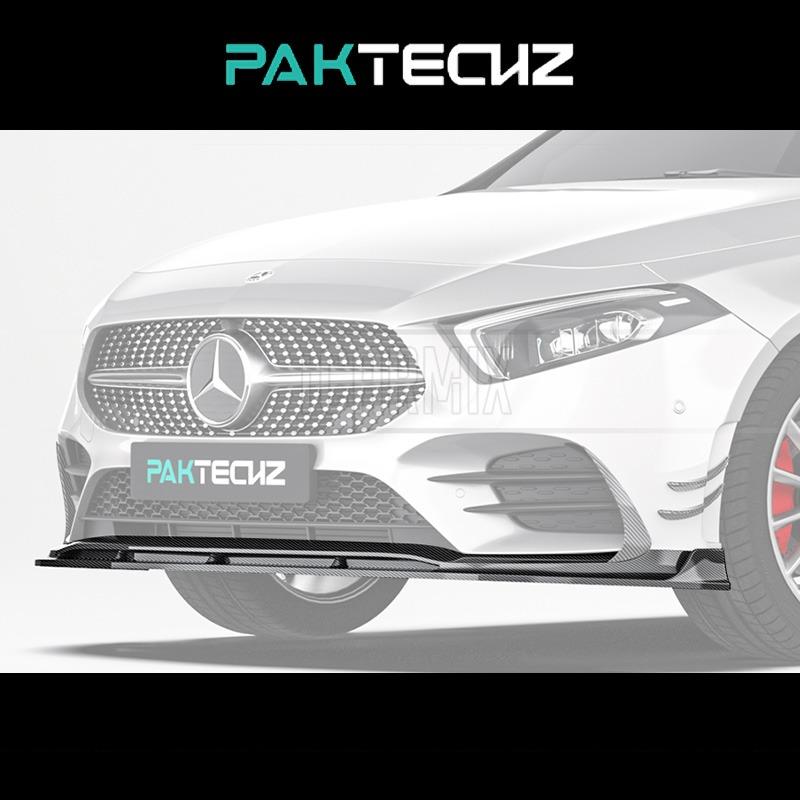 PAKTECHZ Carbon Fibre Lip Front Splitter Ver.1 For Mercedes Benz A ...