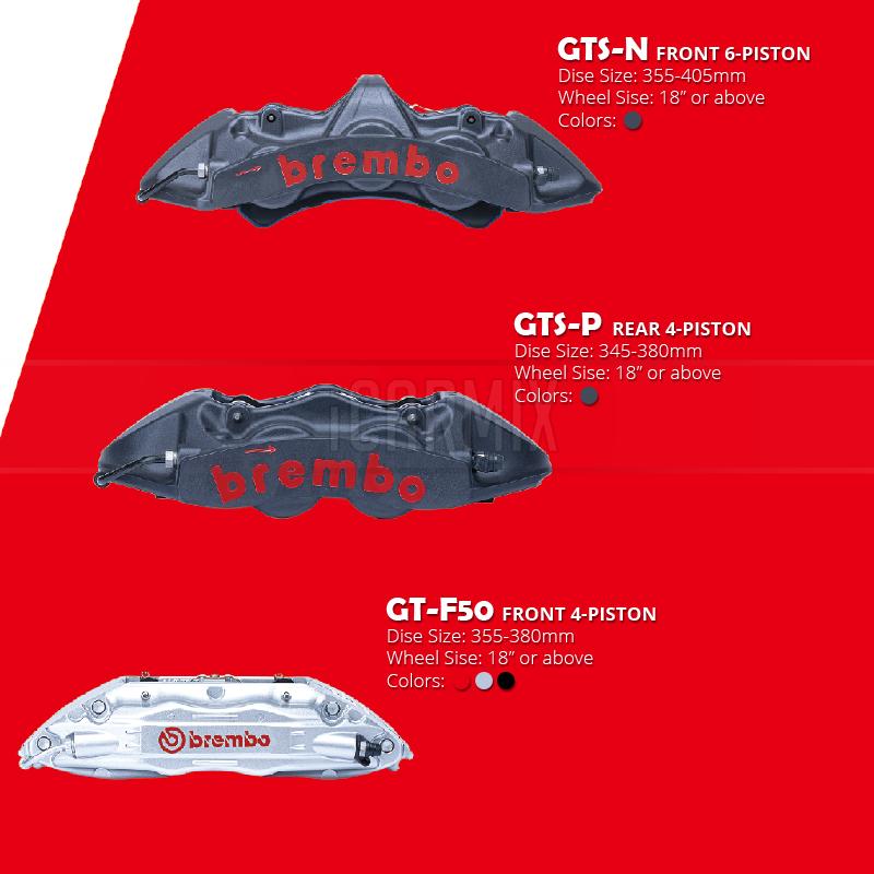 Brembo GT N 6 Pot Retrofit Front Brake Kit W/ 355mmx32mm 380mmx34mm ...