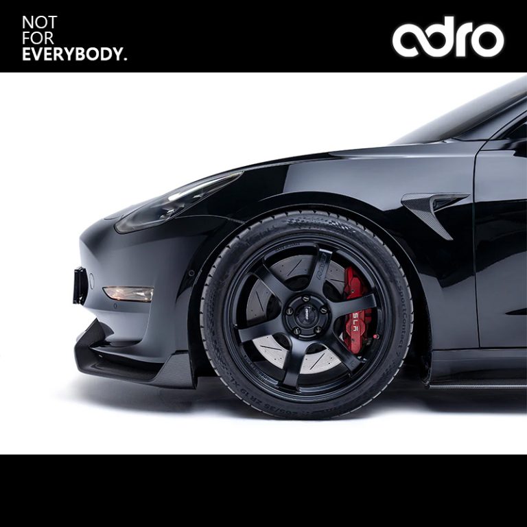 ADRO Carbon Fibre Front Lip V2 Style For Tesla Model 3 Pre - 2017-2023 ...