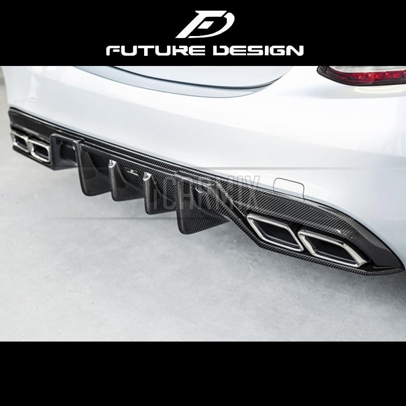 Future Design Carbon Fibre Rear Diffuser GT2 Style For Mercedes Benz C ...