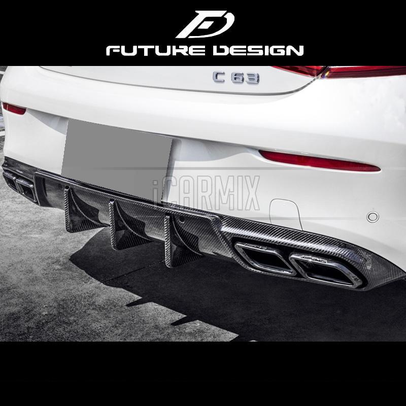 Future Design Carbon Fibre Rear Diffuser GT Style For Mercedes Benz C ...