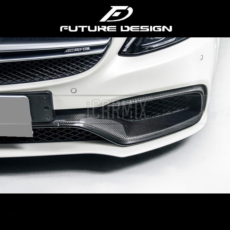 Future Design Carbon Fibre Front Bumper Trim For Mercedes Benz C CLASS ...