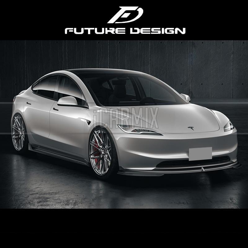 Future Design Carbon Fiber Front Lip For Tesla Model 3 Facelift - 2023 ...
