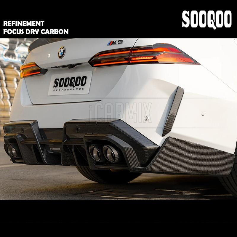 SOOQOO Dry Carbon Fiber Rear Diffuser SQ-B Style For BMW M5 G90 G99 ...