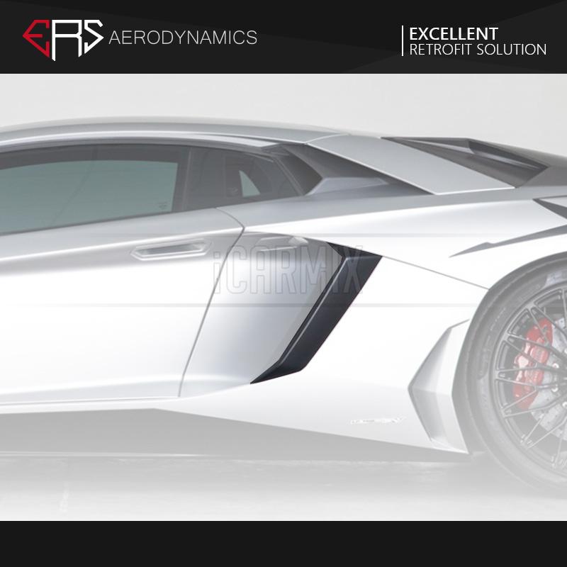 ERS Dry Carbon Fiber Side Vent Trim V Style For Lamborghini Aventador ...