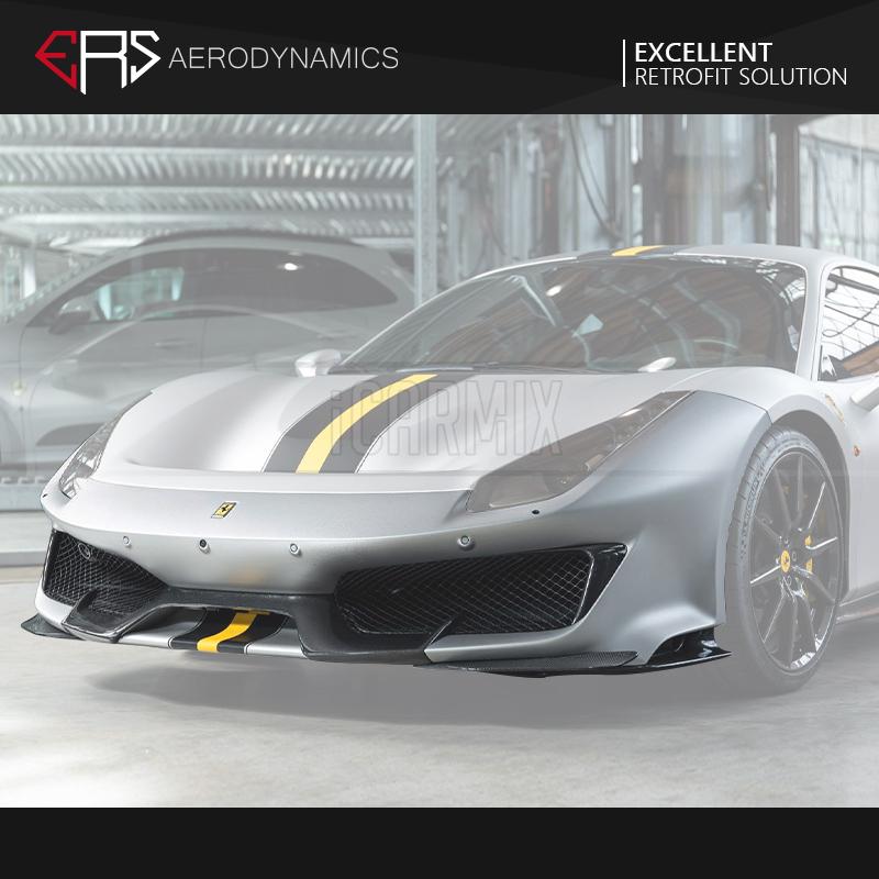 ERS Dry Portion Carbon Fiber Front Bumper Kit P Style For Ferrari 488 ...