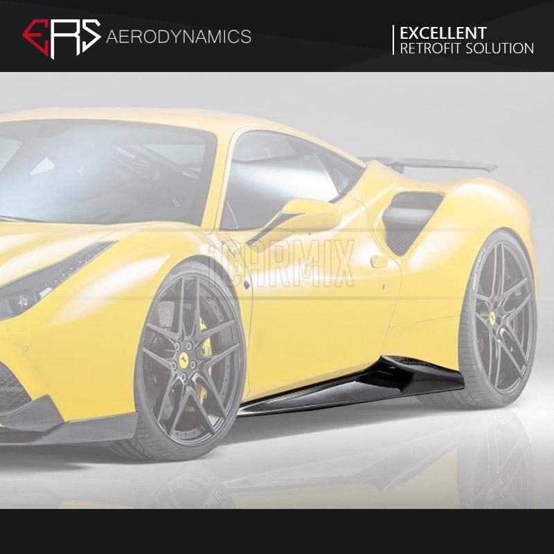 ERS Dry Carbon Fiber Side Skirts Under N Style For Ferrari 488 GTB ...