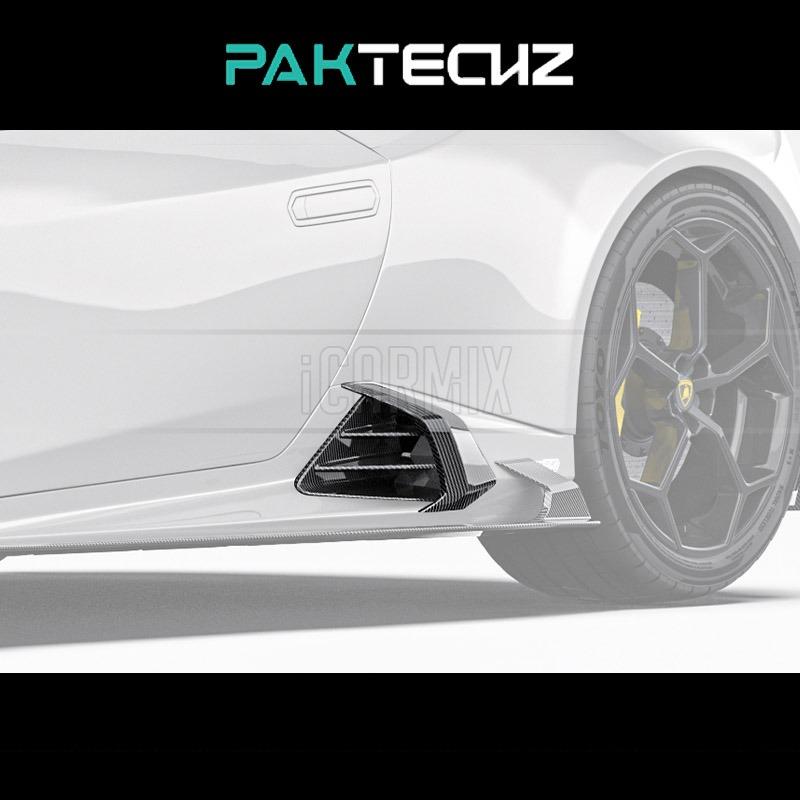 PAKTECHZ Design Dry Carbon Fiber Side Skirt Vent Trims For Lamborghini ...