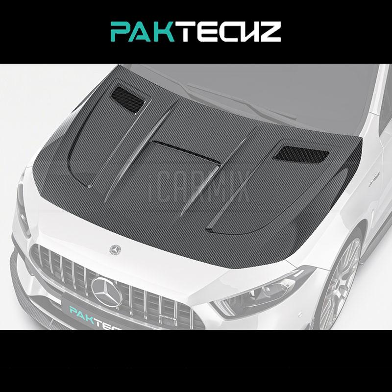 PAKTECHZ Design Dry Carbon Fiber Front Hood Bonnet For Mercedes Benz A ...